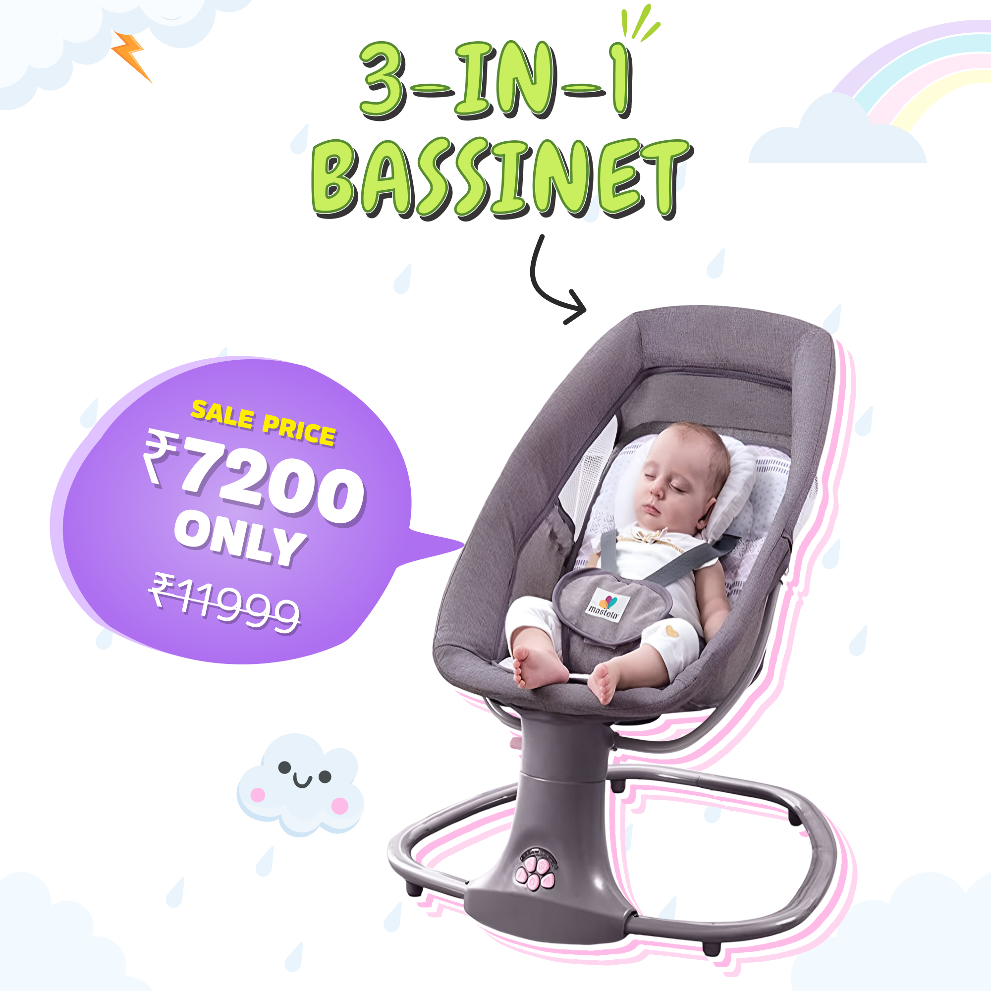 Baby Swing Cradle Newborn Jhula Electric Baby Cradle – Maa & Baby