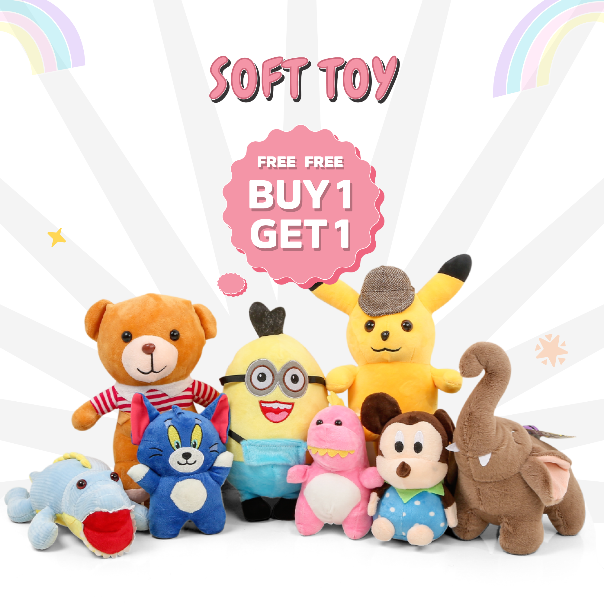 Soft Toys BUY 1 GET 1